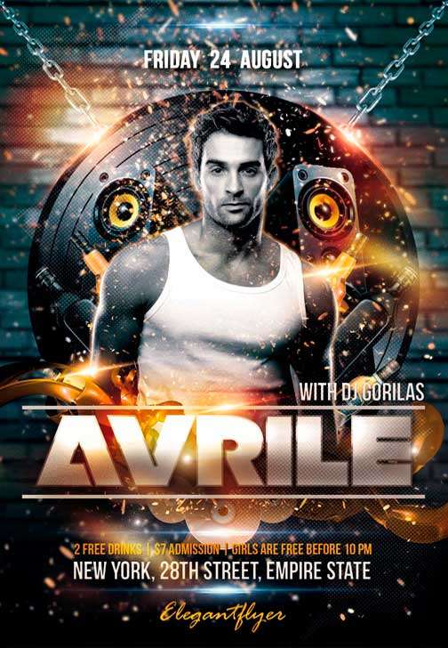 Special Guest DJ Free Flyer PSD Template Download DJ Freebie Flyer
