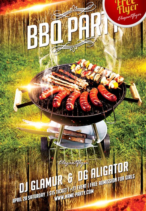 Free BBQ Party Flyer Template Download