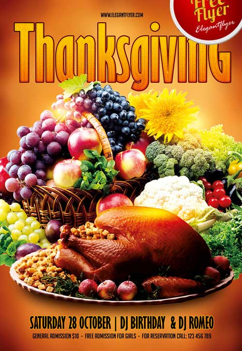 Free Printable Thanksgiving Flyer Templates DocTemplates
