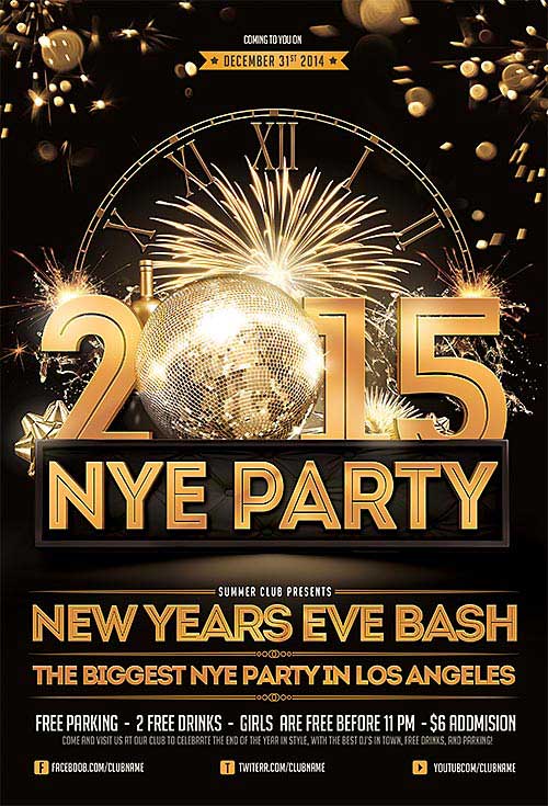 Download The Best Free New Year Flyer PSD Templates For Photoshop
