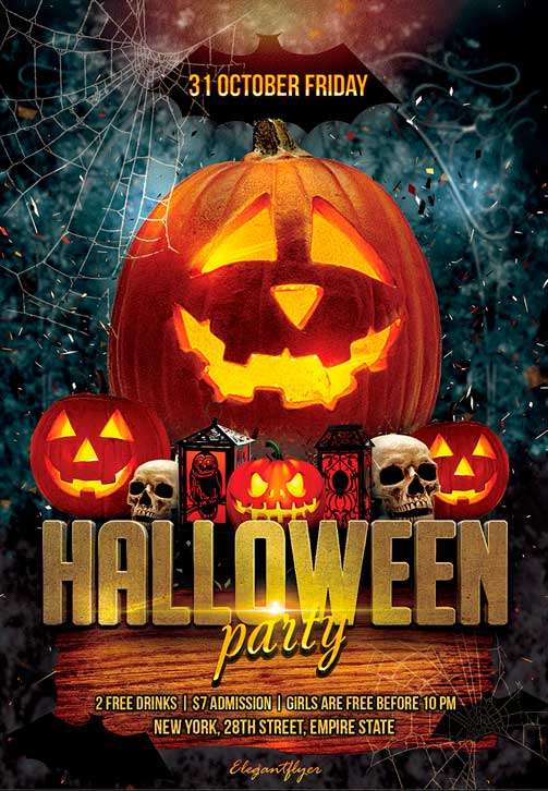 Halloween Party Free Flyer PSD Template PSD Download FreePSDFlyer