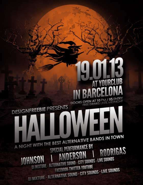 Free Halloween Party Flyer Template