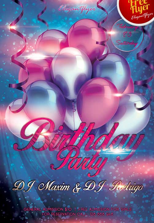 Download Free Birthday Party Club Flyer PSD Template FreePSDFlyer