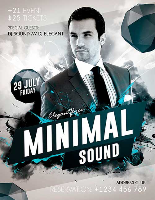 Minimal Sound Free PSD Flyer Template Free PSD FreePSDFlyer