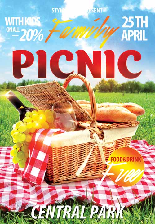 Download The Family Picnic Free Flyer Template For Photoshop