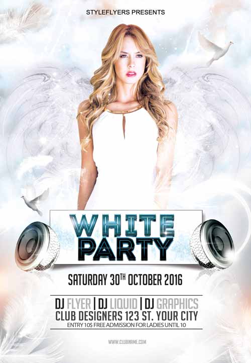 White Party Free Flyer Template Download Free PSD Flyer For Photoshop