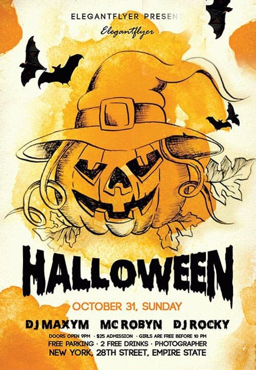 Download The Night Halloween Free Flyer Template For Photoshop