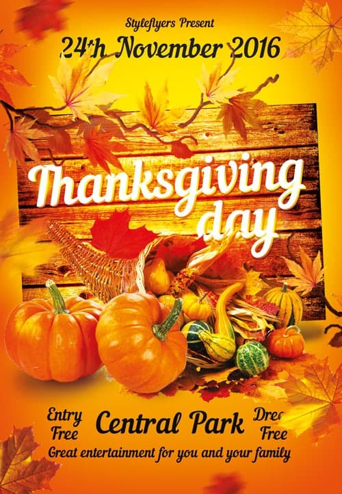 Download The Thanksgiving Free Flyer Template For Photoshop
