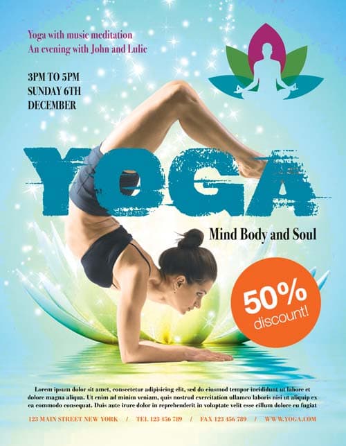 Yoga Fitness Free PSD Flyer Template Download Free PSD Flyer
