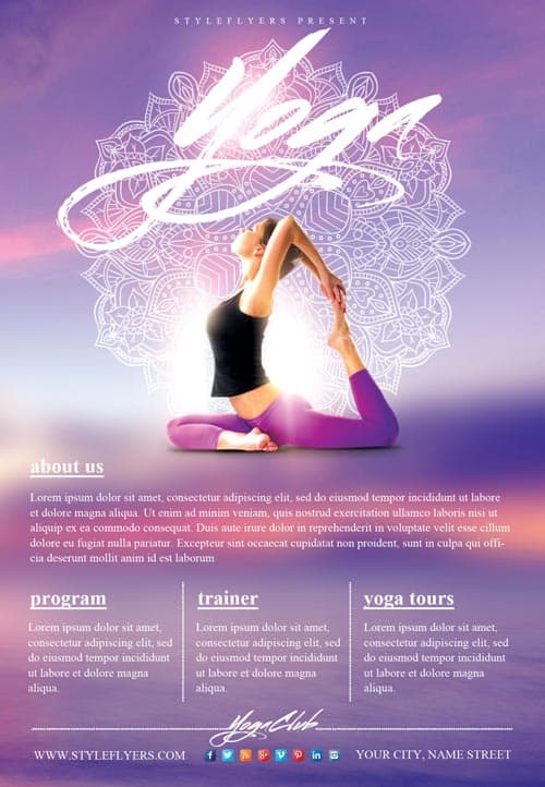 Yoga Gym Free Flyer Template Download Flyer Templates