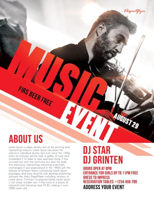 Free Music Event Flyer Template Download Free Flyer FreePSDFlyer