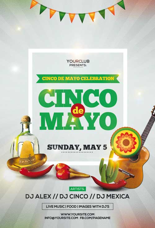 Cinco De Mayo Celebration Free Party Flyer Template FreePSDFlyer