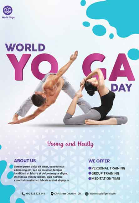 Free Yoga Day Flyer Template Download FreePSDFlyer