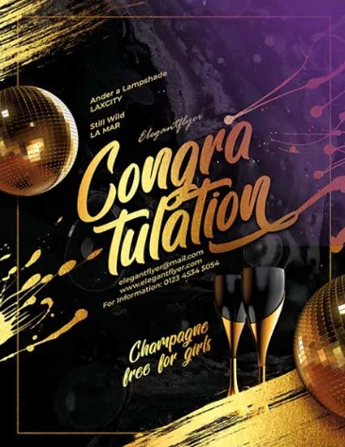 Congratulation Party Free Flyer Template PSD FreePSDFlyer