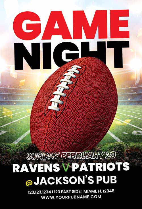 Free Football Game Flyer Template PSD Freebies