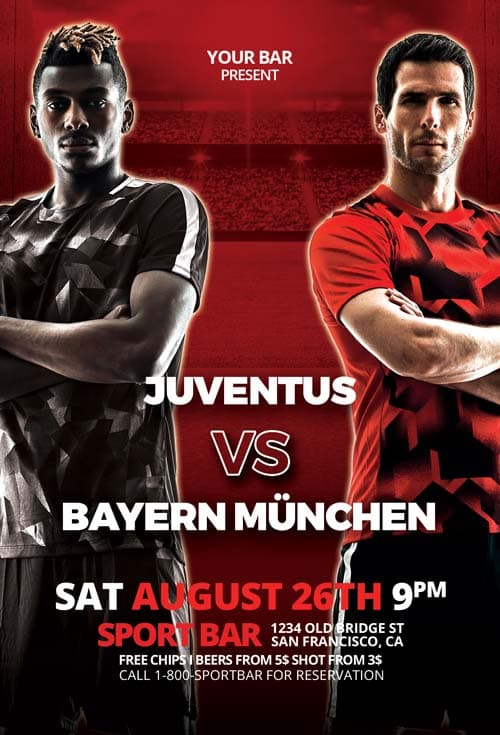 Free Soccer Game Day Flyer PSD Template Sport Flyer Templates