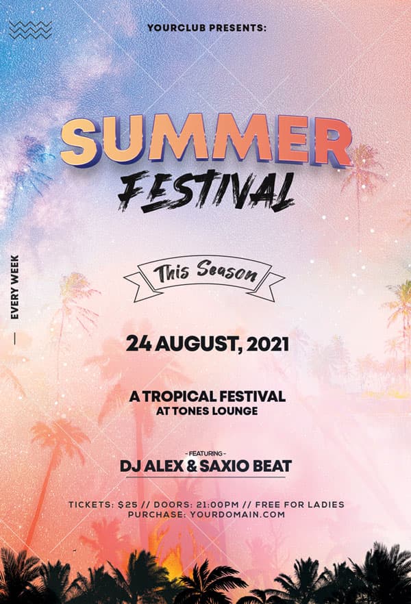 Summer Festival Free PSD Flyer Template PSD FreePSDFlyer
