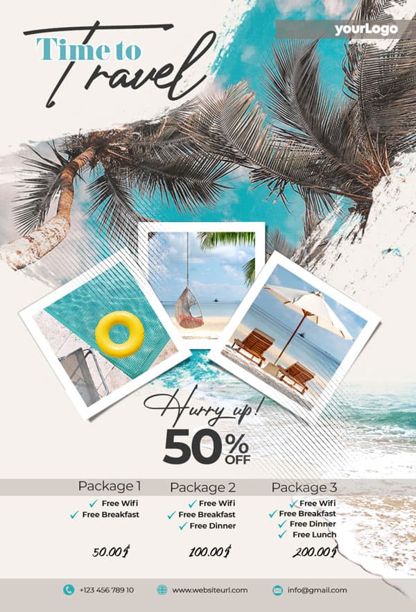 Free Holiday Travel PSD Flyer Template FreePSDFlyer