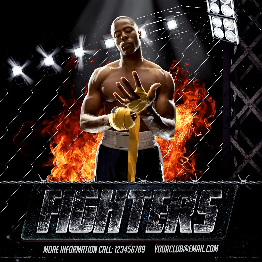 Free UFC Fight Night Instagram Template Sport Flyer Templates